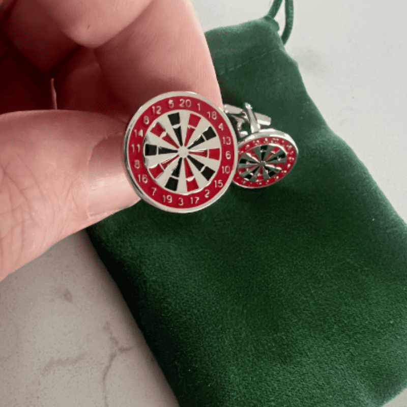 Bullseye Dartboard Cufflinks – Stainless-Steel Gift for Dart Lovers ...