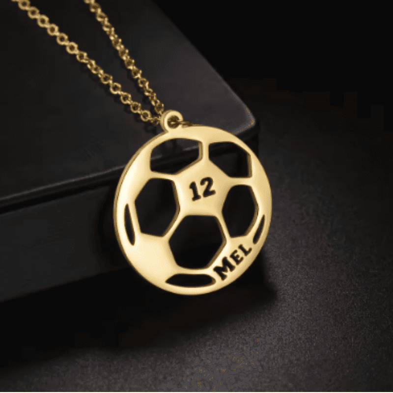 Champions' Glory Soccer Necklace – Custom Engraved Soccer Pendant ...