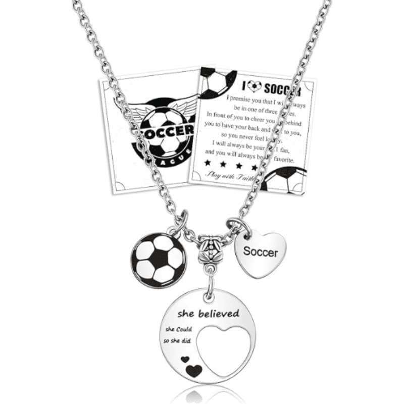 Fearless Goal Chaser Necklace – Stainless Steel Soccer Pendant with ...
