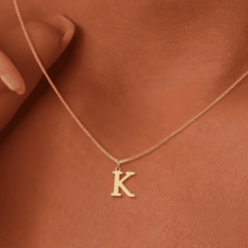 Initial Charm Pendant Necklace – Personalised Initial Pendant for Women ...