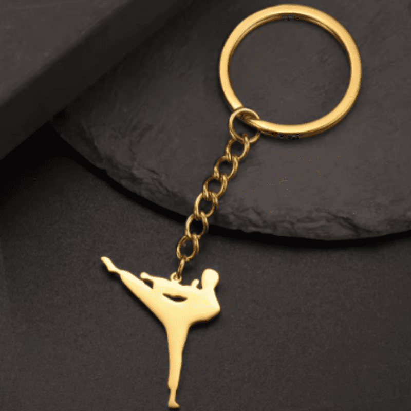 Kickmaster Keychain – High-Kick Pose Keychain for Martial Arts Fans and ...
