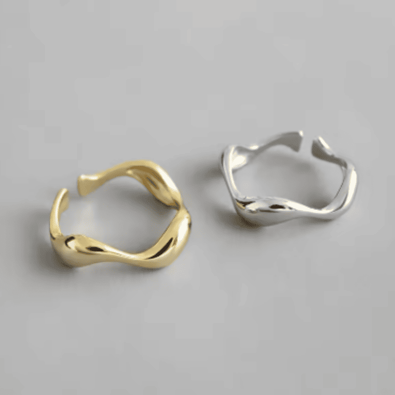 Wave Flow Ring – Elegant Wavy Design Open Ring — Oscar Willow & Co
